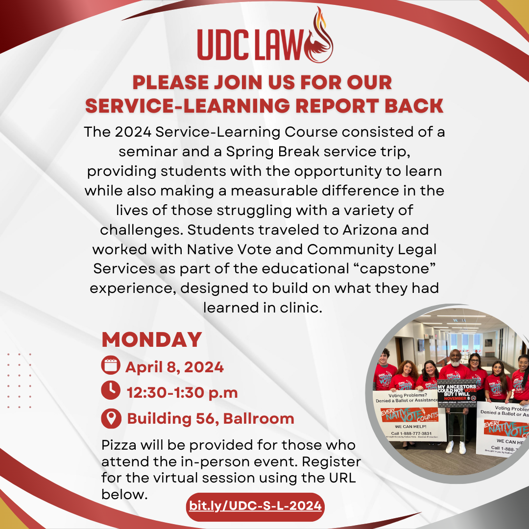 Service-Learning Report Back - UDC David A. Clarke School of Law