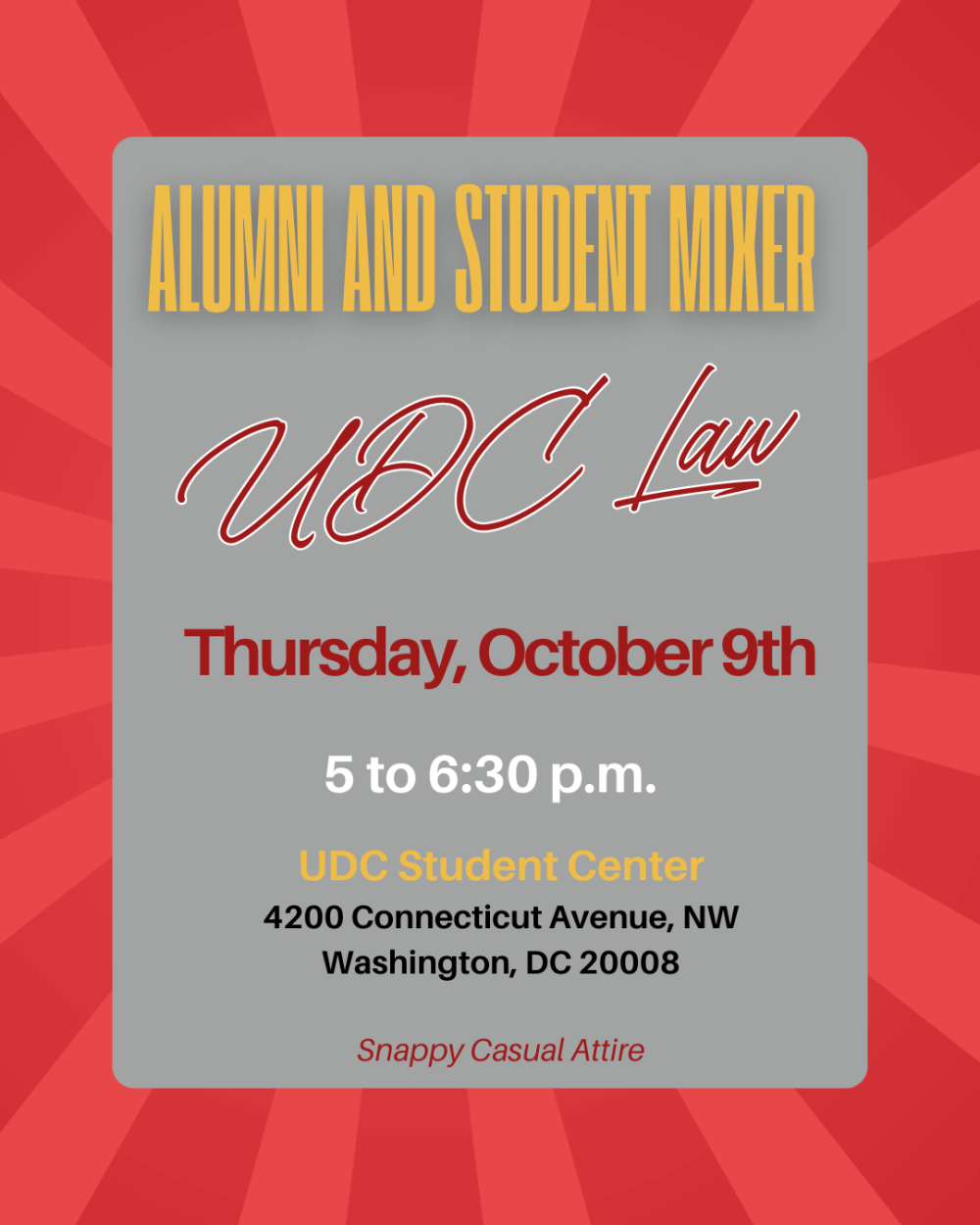 Alumni Student Mixer - UDC David A. Clarke School of Law